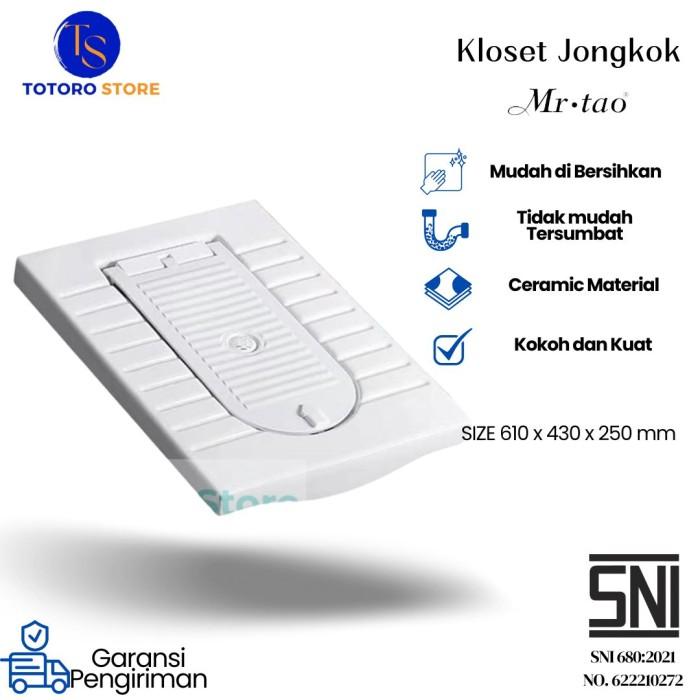 Toilet Flush Kloset Jongkok Mr.Tao 1Set Dengan Penutup Klose - Shop | Tokopedia