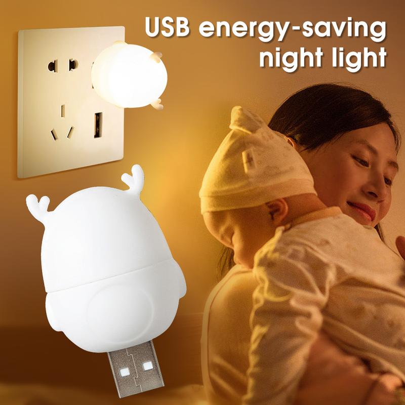 Lampu Malam LED USB, Saiz Mini, Wayarles, Sesuai untuk Tepi Katil ...
