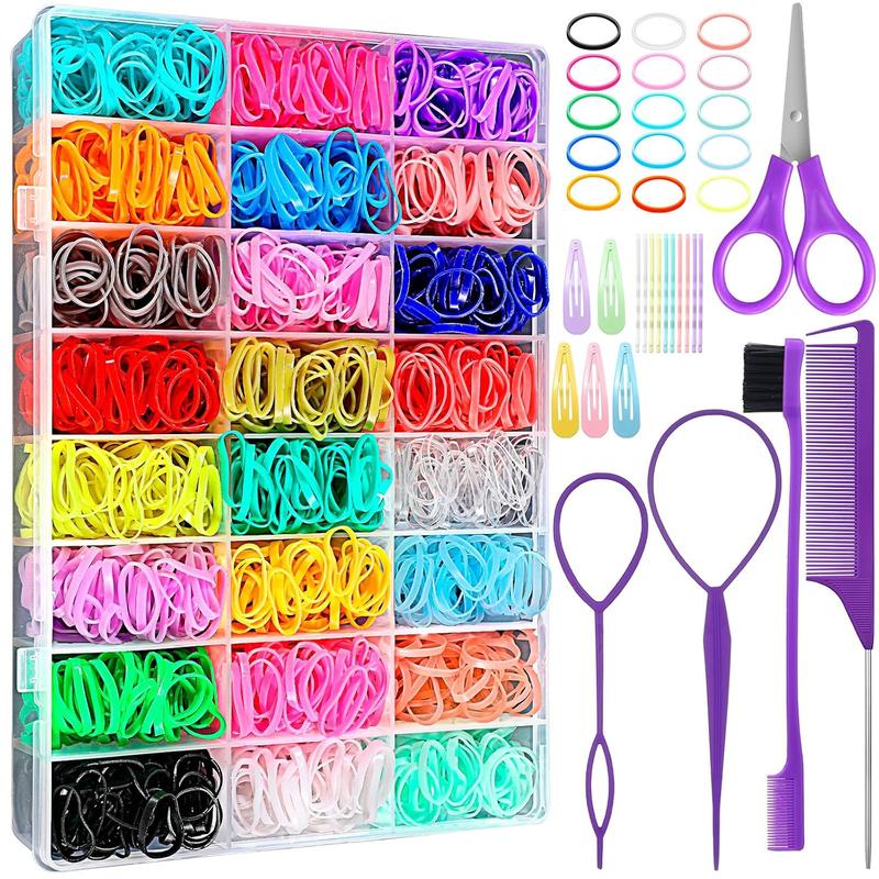 24 Colors Rubber Bands for Hair, 2300 count Elastic Hair Bands - TikTok ...