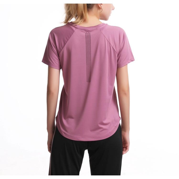 Women Yoga Tops Mesh Breathable Sports Shirts Workout Trainning ...