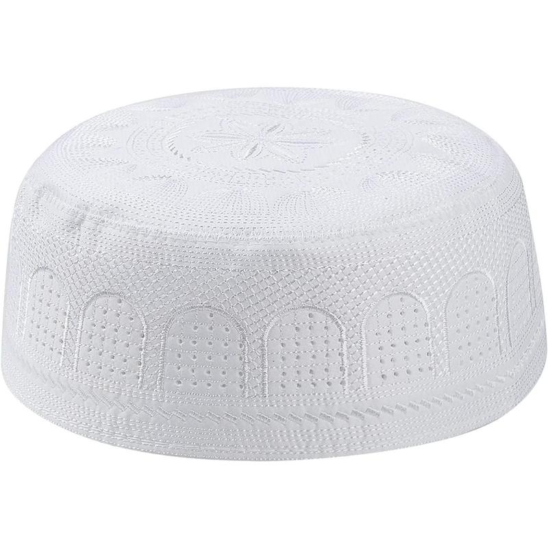 Islamic Men's Hat Men Muslim Prayer Kufi Hat Arabian Top Embroidered ...