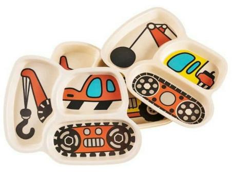 3pcs/set Bamboo fiber car kid plate set/ comel kartun pinggan - TikTok ...