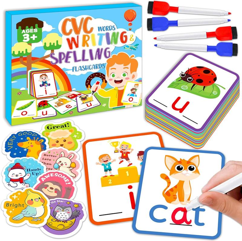 CVC Word Games Writing Spelling Flash Cards for Kindergarten - TikTok Shop