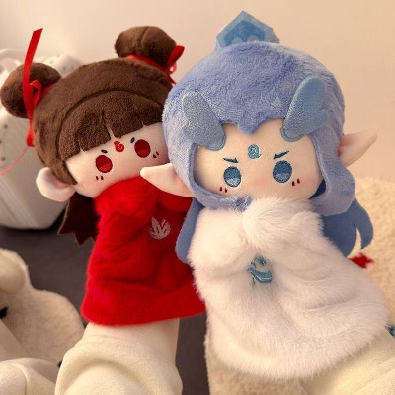 Cute Nezha Hand Puppet Plush Toy Ao Bing Doll Stuffed Toy Magic ...