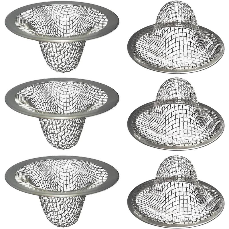 1.0" Bathroom Sink Drain Strainers, 6 count Drain Hair Catchers for Laundry, Mop Pool, Utility ...