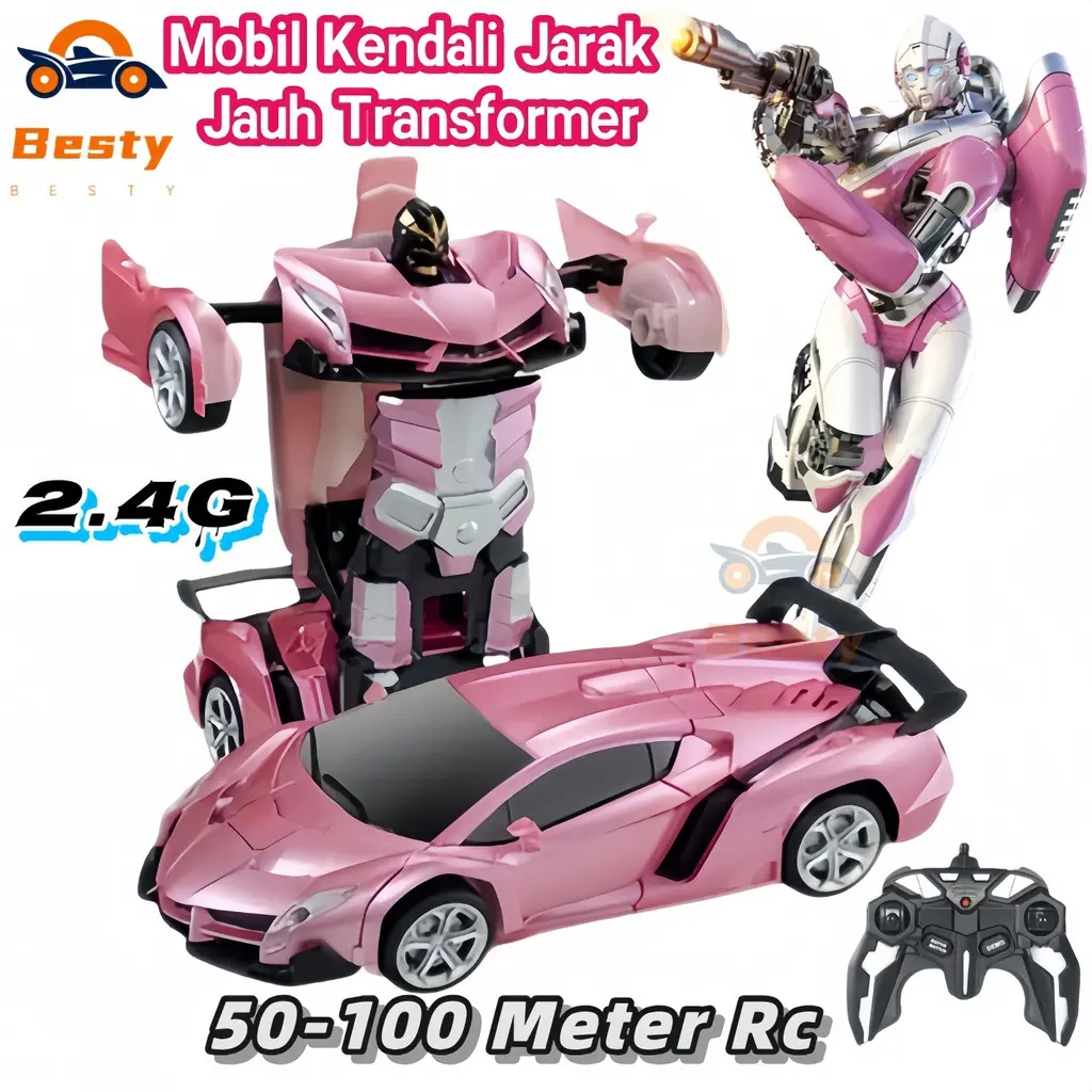 【Besty】2.4GHz Mobil Remote Control Besar Sport Car Robot Transformable ...