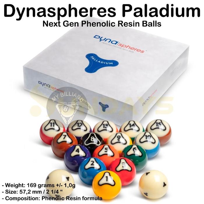 Jual DYNASPHERES Paladium Phenolic Resin 57.2mm Billiard Ball Set ...