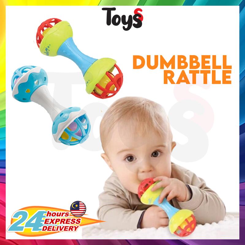 Toyss Mainan Baby Dumbbell Rattle Lembut untuk Bayi 3 Bulan Dumbbell ...
