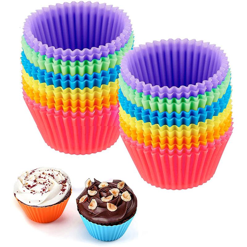 10Pcs Baking Cup Reusable Silicone Cupcake Cups Non-stick Easy - TikTok ...