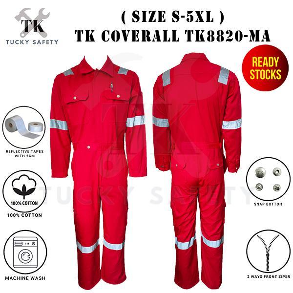 TK8820 TK 100% COTTON MEN'S WORKING COVERALL WITH BUTTON / DOUBLE ...