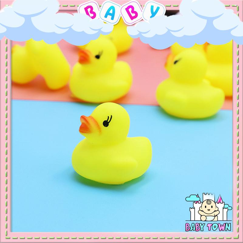 1Pcs Small Water Floating Rubber Squeaky Ducks Baby Cute Little ...