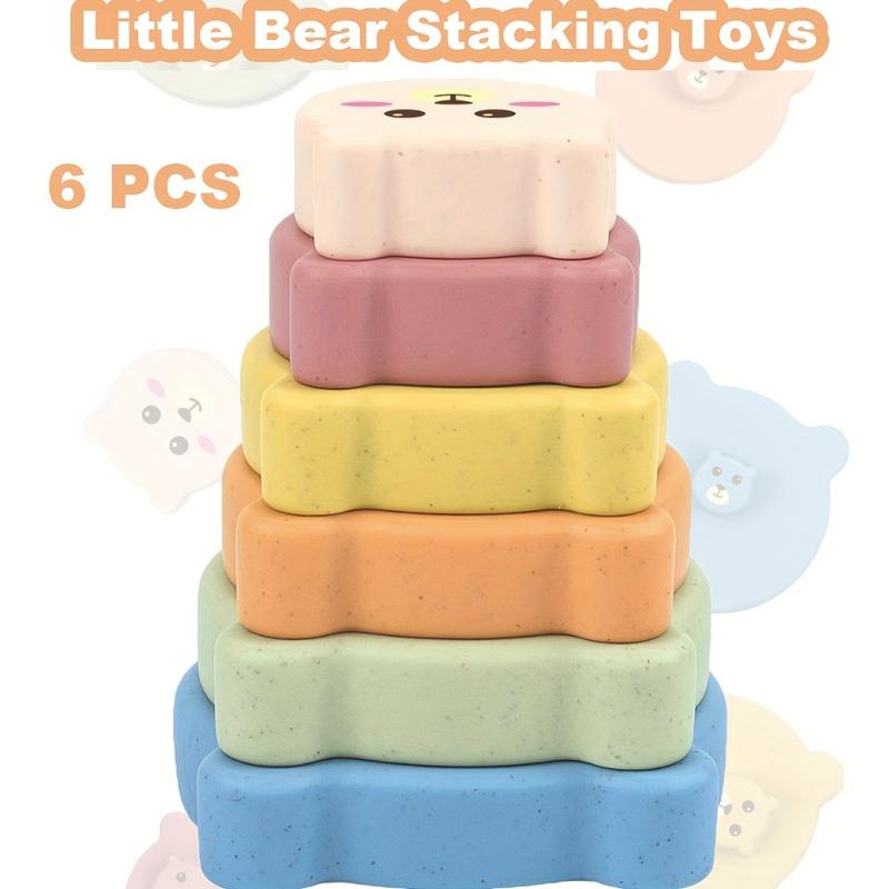 cod6Pcs/Set Bear Stacking Toy, Early Learning Classified Stacking ...