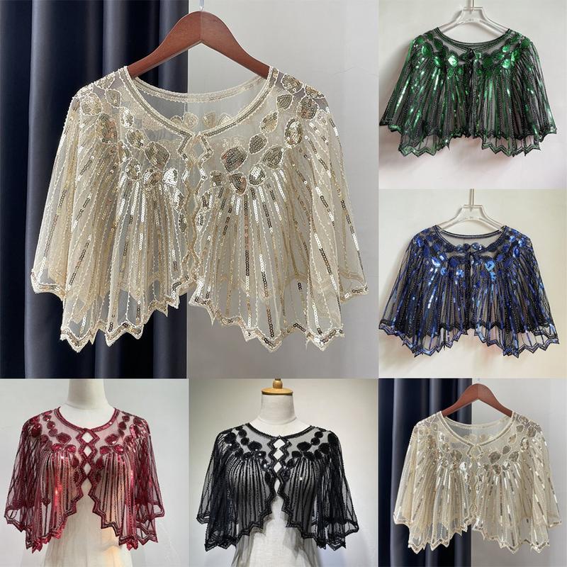 Selendang Labuci Manik, Gaya Vintaj Butik, Retro 1920-an, Flapper ...