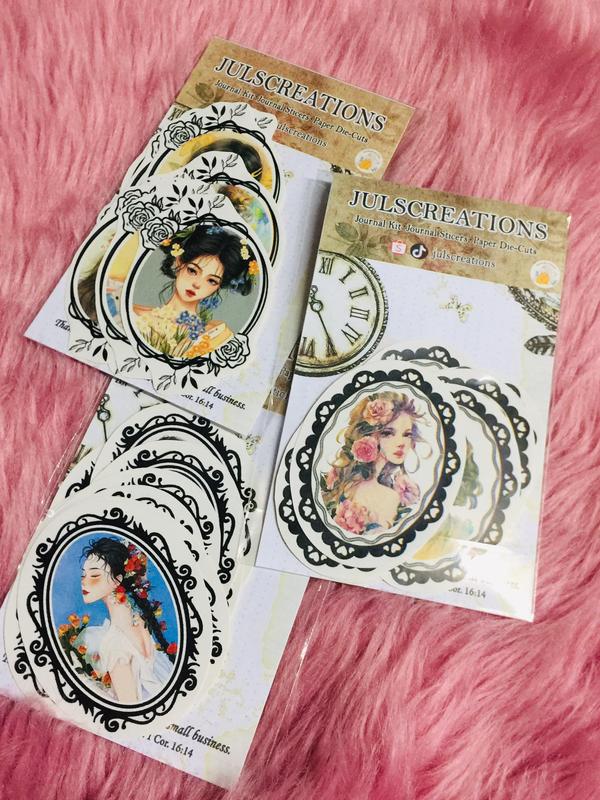 Floral Round Sticker Girl for Journal & Scrapbook - TikTok Shop Philippines