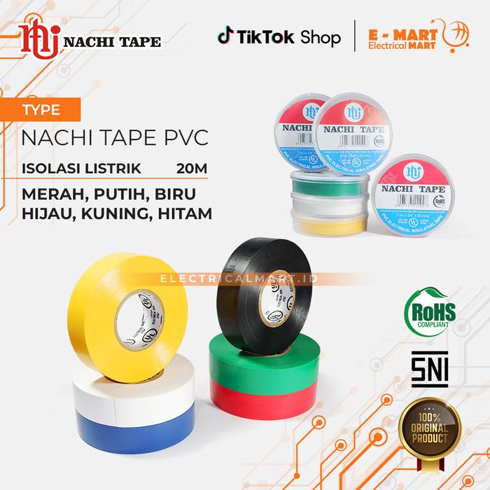 Jual NACHI ISOLASI HITAM / Isolasi Listrik NACHI TAPE PVC Black Warna ...