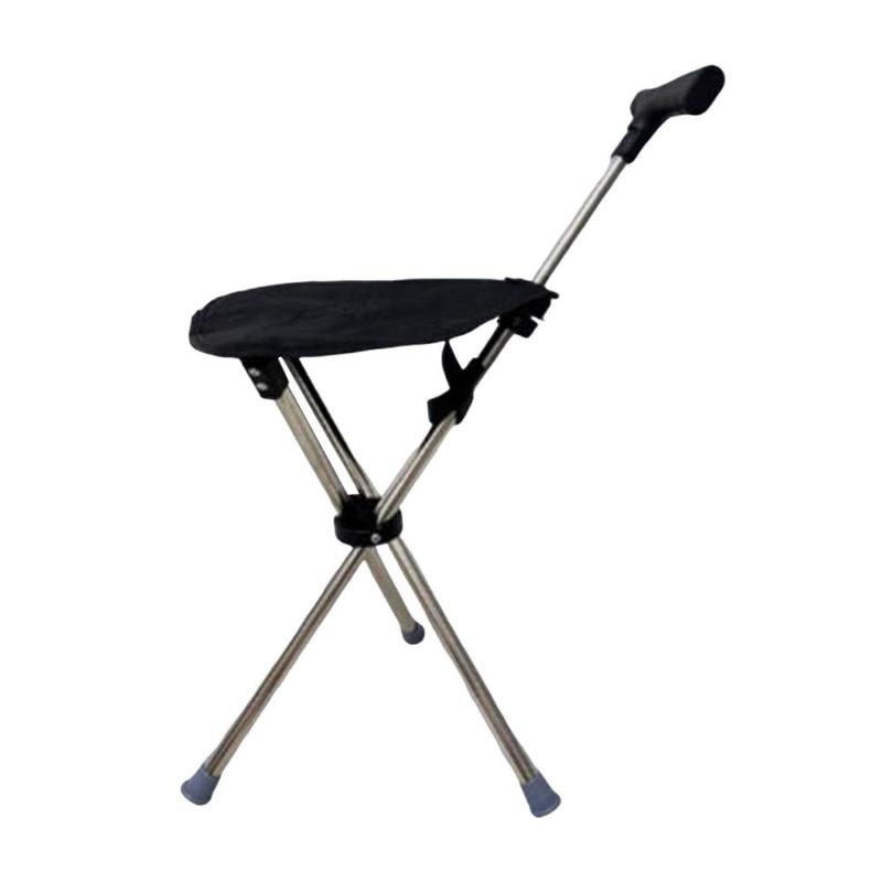 Folding Cane with Seat Cane Seat Adjustable Non Slip Stool Portable ...