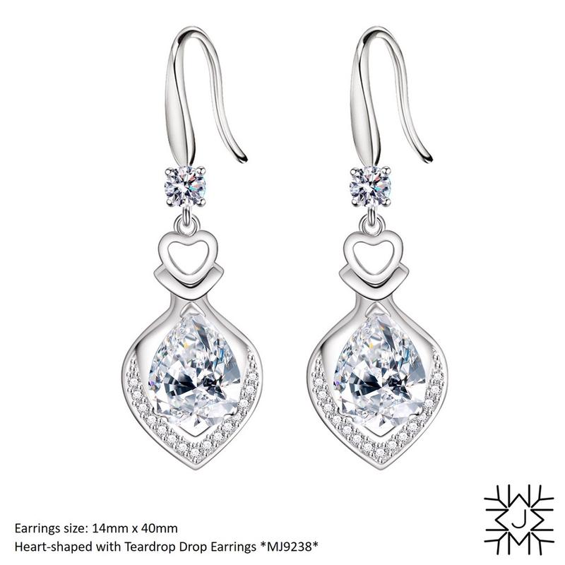 MY JEWEL 18K White Gold Plated Heart-Shaped with Teardrop Drop - TikTok ...