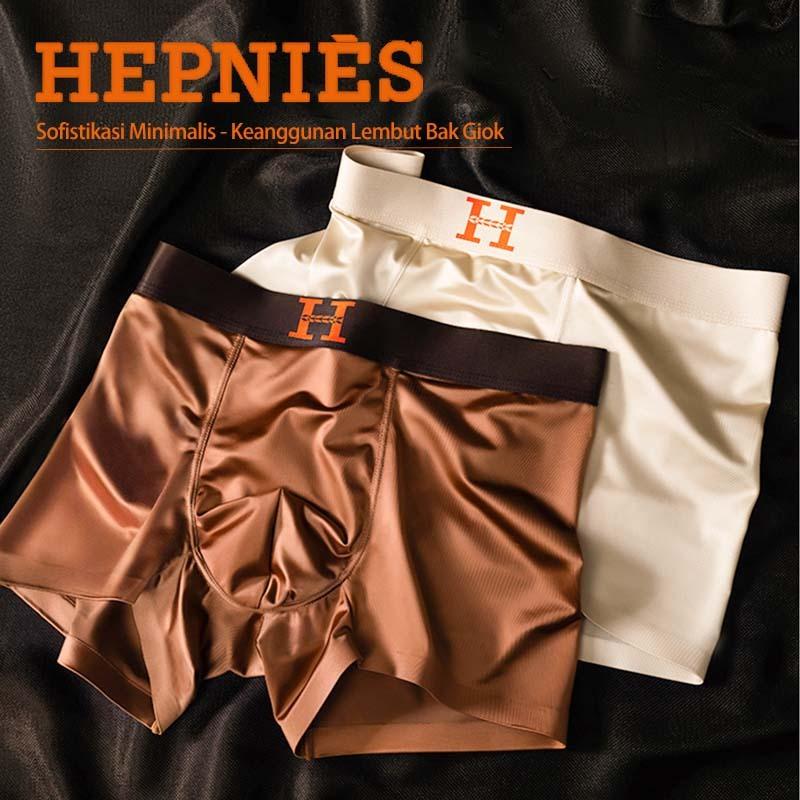 HEPNIES 3PCS Luxury Satin Boxer Briefs Premium Celana Dalam Pria Mid ...