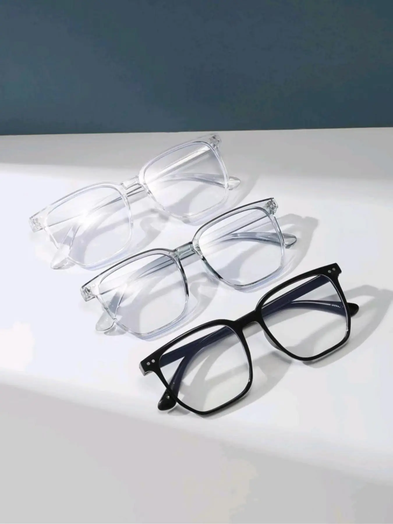 3 Pairs Simple Anti-blue Light Eyeglasses for Everyday Use, Basic Flat ...