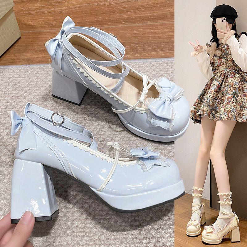 New Chinese Style High Heels Chunky Heel Platform Platform Fashion ...