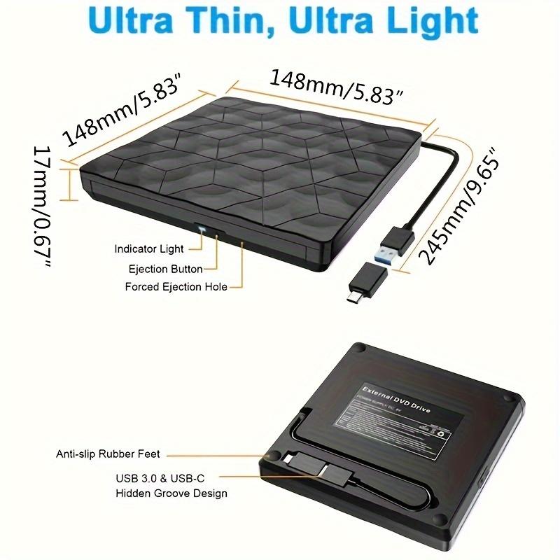 External CD ROM DVD Drive CD DVD Burner Optical Drive For Laptop ...