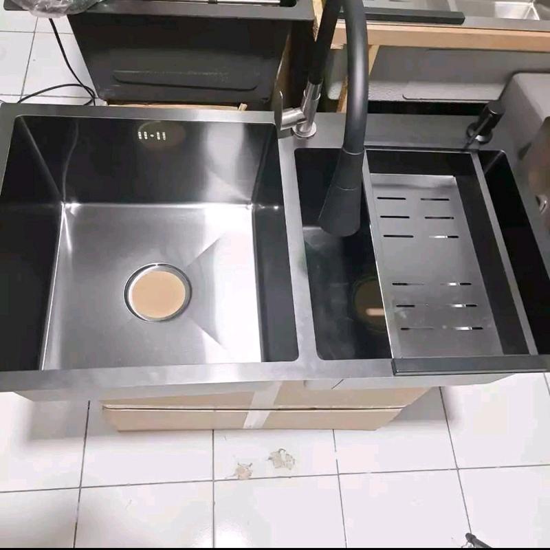 Paket Kitchen sink polos 8245 hitam komplit kran pantry - Shop | Tokopedia