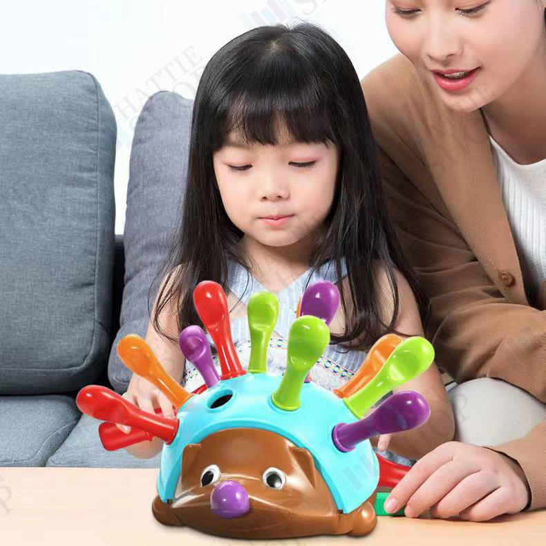 Hedgehog toy Montessori sensory learning color number classification ...