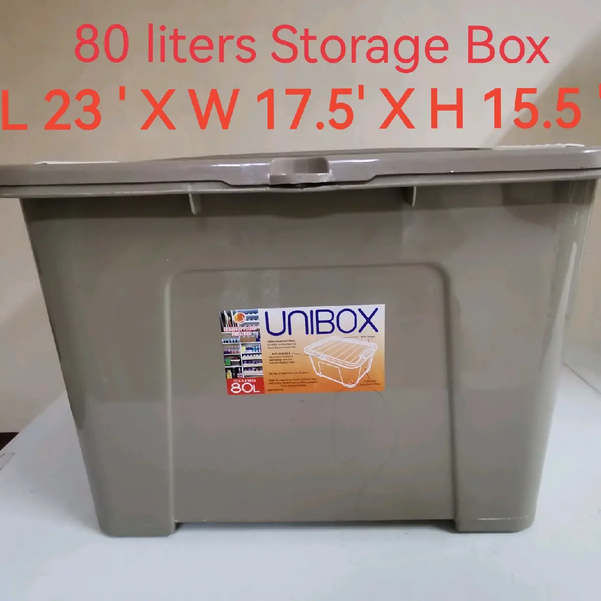 Uniglobal UNIBOX 80 Liter Storage Box - L 23' X W 17.5' X H 15.5 ...
