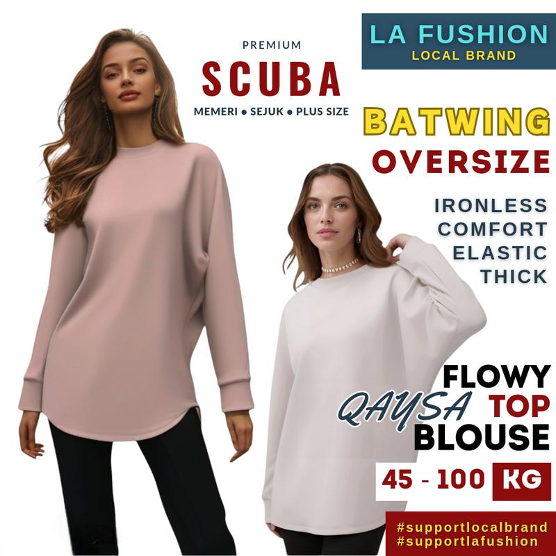LA FUSHION QAYSA BLOUSE BATWING IRONLESS VIRAL PREMIUM SCUBA - TikTok ...