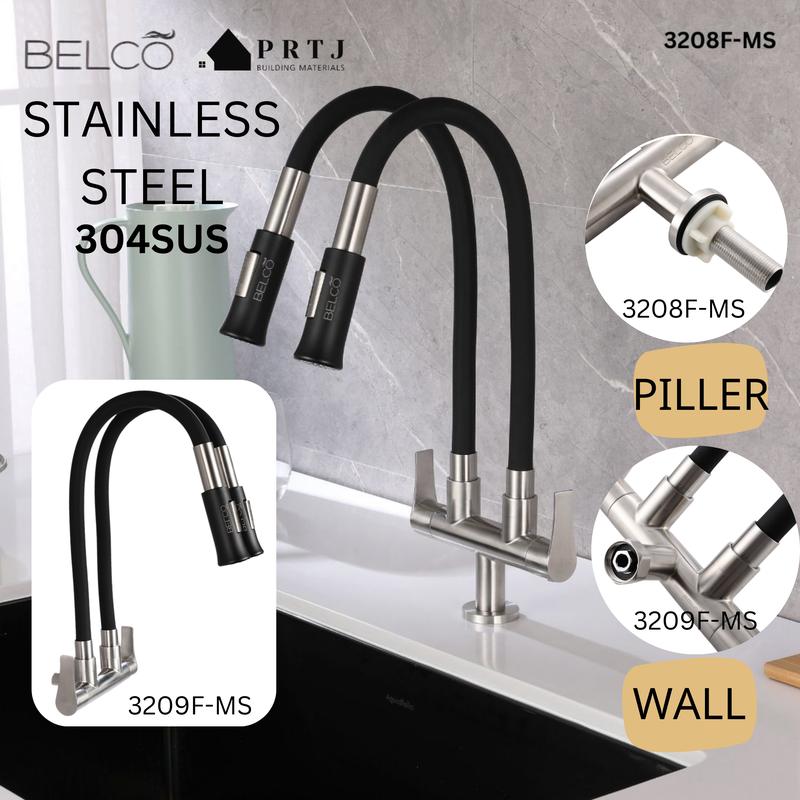 BELCO Kitchen Sink Tap Water Tap Paip Singki Dapur Series 3208F-MS ...