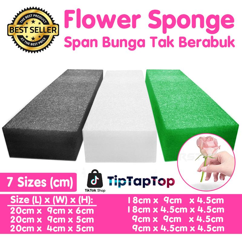 10pcs-Decoration Flower Sponge Foam/Span Bunga Tak Berabuk White/Black ...