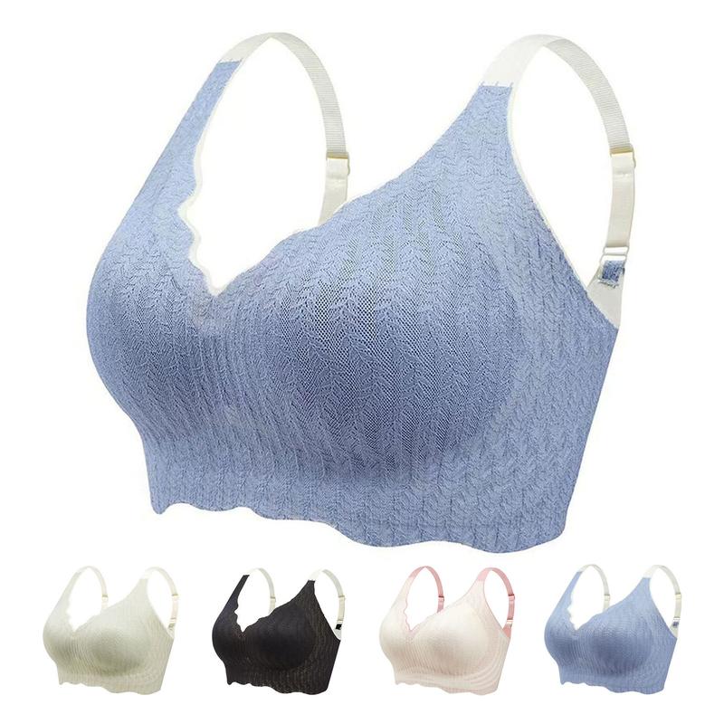 Weiosom Push-up Bra V Neck Bubble Texture Wire-free Lace Sport - TikTok ...