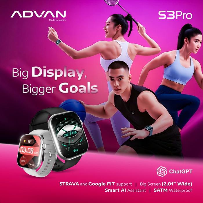 Jual ADVAN Smartwatch S3 Pro | 2.01” Big Screen | Metal Body | 100 ...
