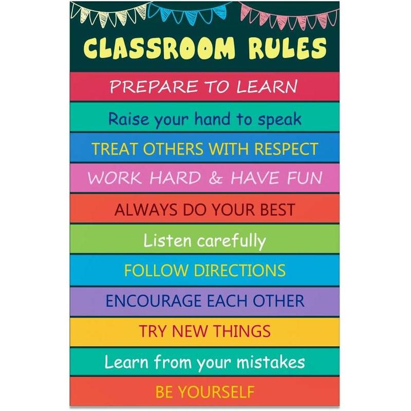 Classroom Rules Poster, 12"x18", Inspirational Classroom Decoration ...