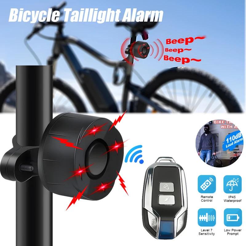Wireless Bicycle Taillight Alarm Remote Control Smart Motorcycle ...