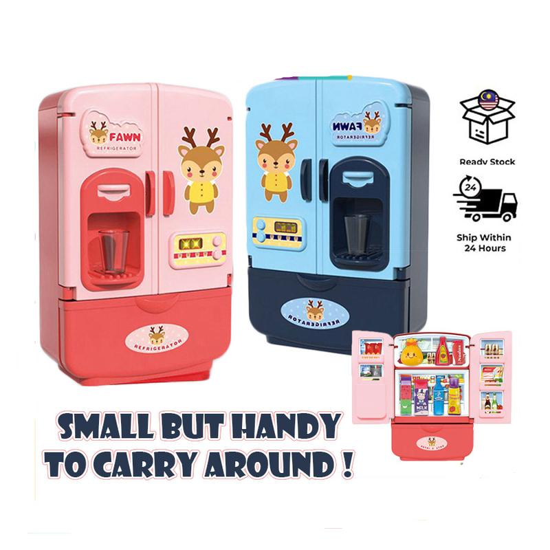 Kids Pretend Play Kitchen Playset Refrigerator Fridge Toy Permainan ...
