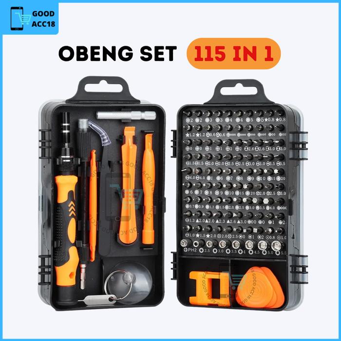 Promo Obeng Full Set Lengkap 115 in 1 Obeng Hp Multifungsi Alat Bongkar ...