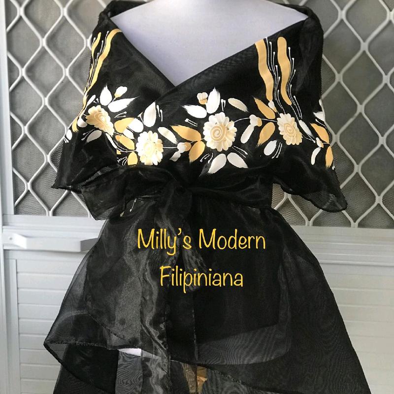 elise black beige mavie design millys modern Filipiniana balabal - TikTok Shop Philippines