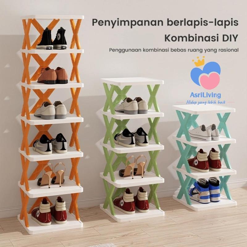 Rak sepatu X tempat rak sepatu 4/5/6/7/8/9 susun rak sendal tempat ...