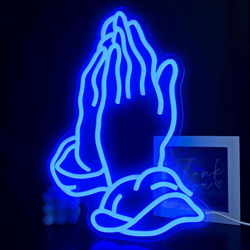Prayer Gesture Neon Sign, 1 Count USB Dimmable Praying Hands - TikTok Shop