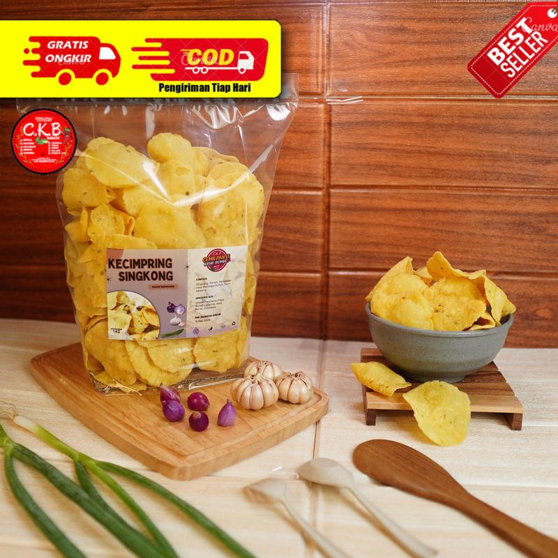 500GR Kecimpring Singkong Bawang Daun, Comring, Makanan Camilan Cemilan ...