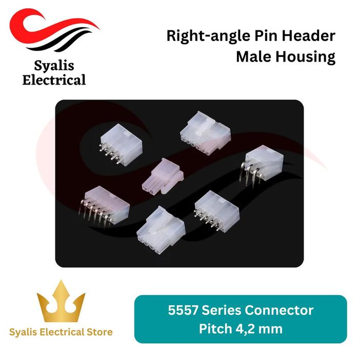 Jual 5557 Series Connector dengan Pitch 4,2 mm Right-angle pin header ...