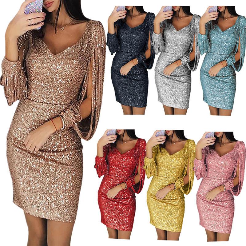 Gaun Bodycon, Lengan Panjang, Pinggiran Labuci, Sesuai untuk - TikTok ...