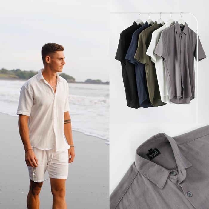 Promo BEACHWELL Kemeja Pria Linen Katun Angel Canggu Series Kemeja ...