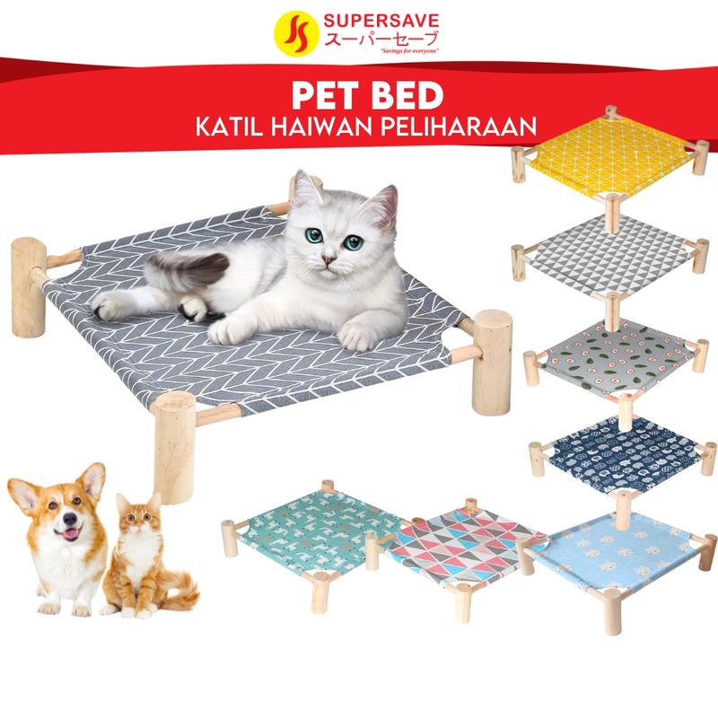 SUPERSAVE Katil Kucing Kayu Washable Wooden Hammock Cat Dog Bed ...