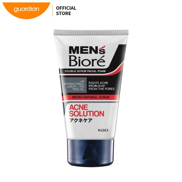 Biore Men Double Scrub Acne Solution Facial Foam 100g - TikTok Shop ...