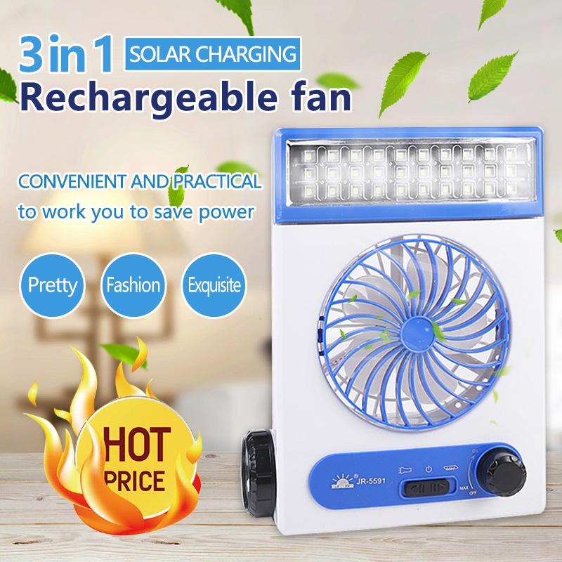 3 In 1 Solar Charging Fan Flashlight Light Box Fan Electric Fan ...