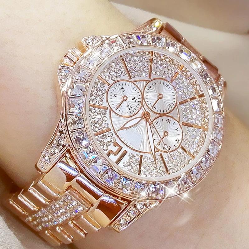 Diamond encrusted Women Watches Quartz Top Brand Wristwatch Fashion ...