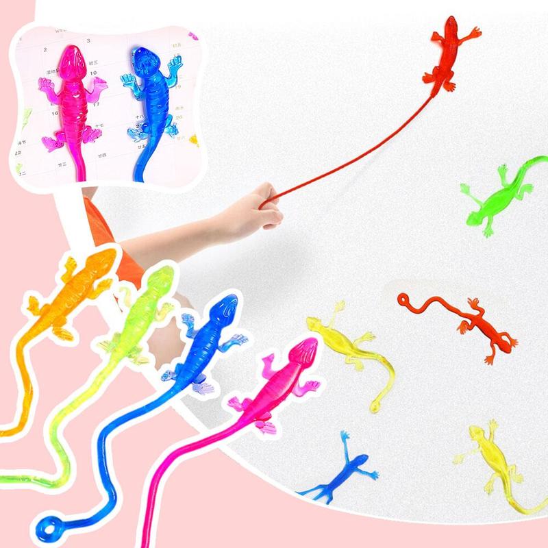 Sticky Lizard Animals Retractable Viscous Rubber Lizard Children ...