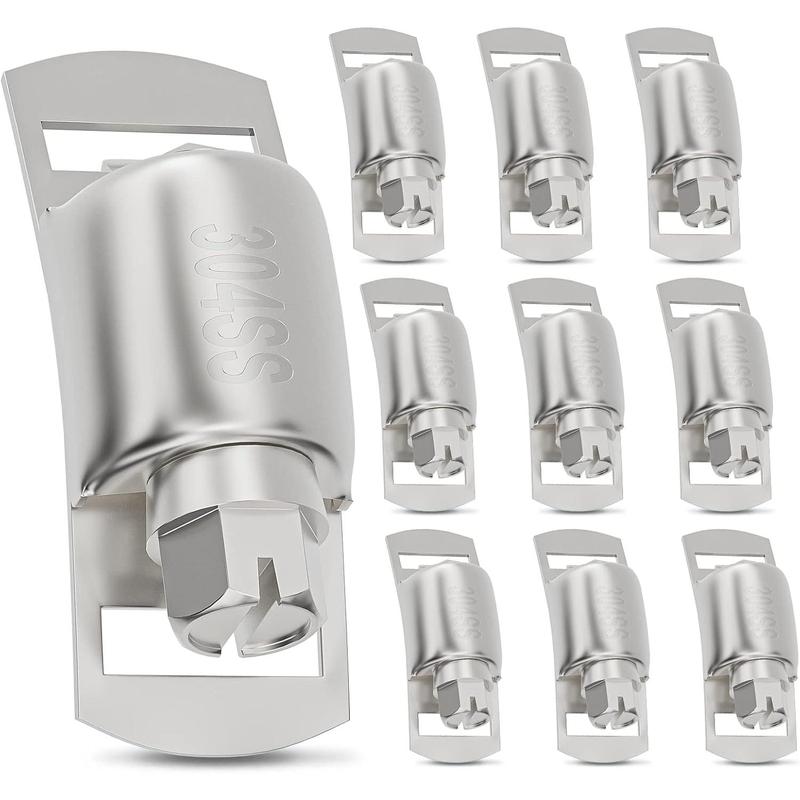 10Pack Hose Clamps Stainless Steel Stronger Fasteners,Metal Screw Worm ...